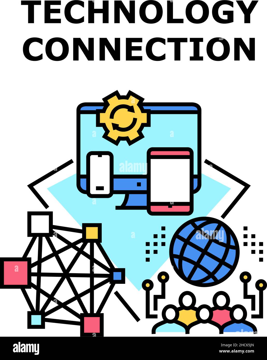 Technology connection icon vector illustration Stock Vector Image & Art ...