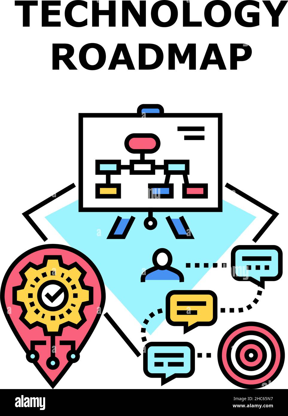 Technology roadmap icon vector illustration Stock Vector Image & Art ...