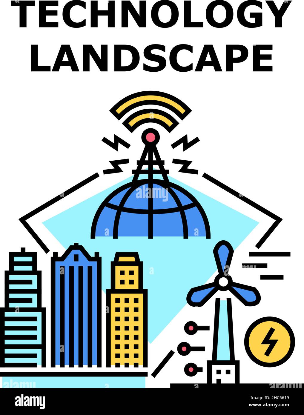 Technology landscape icon vector illustration Stock Vector Image & Art ...