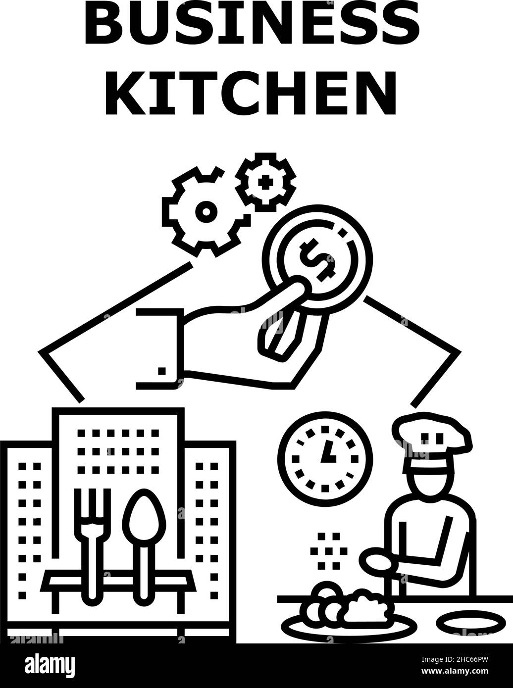 Business kitchen icon vector illustration Stock Vector Image & Art - Alamy