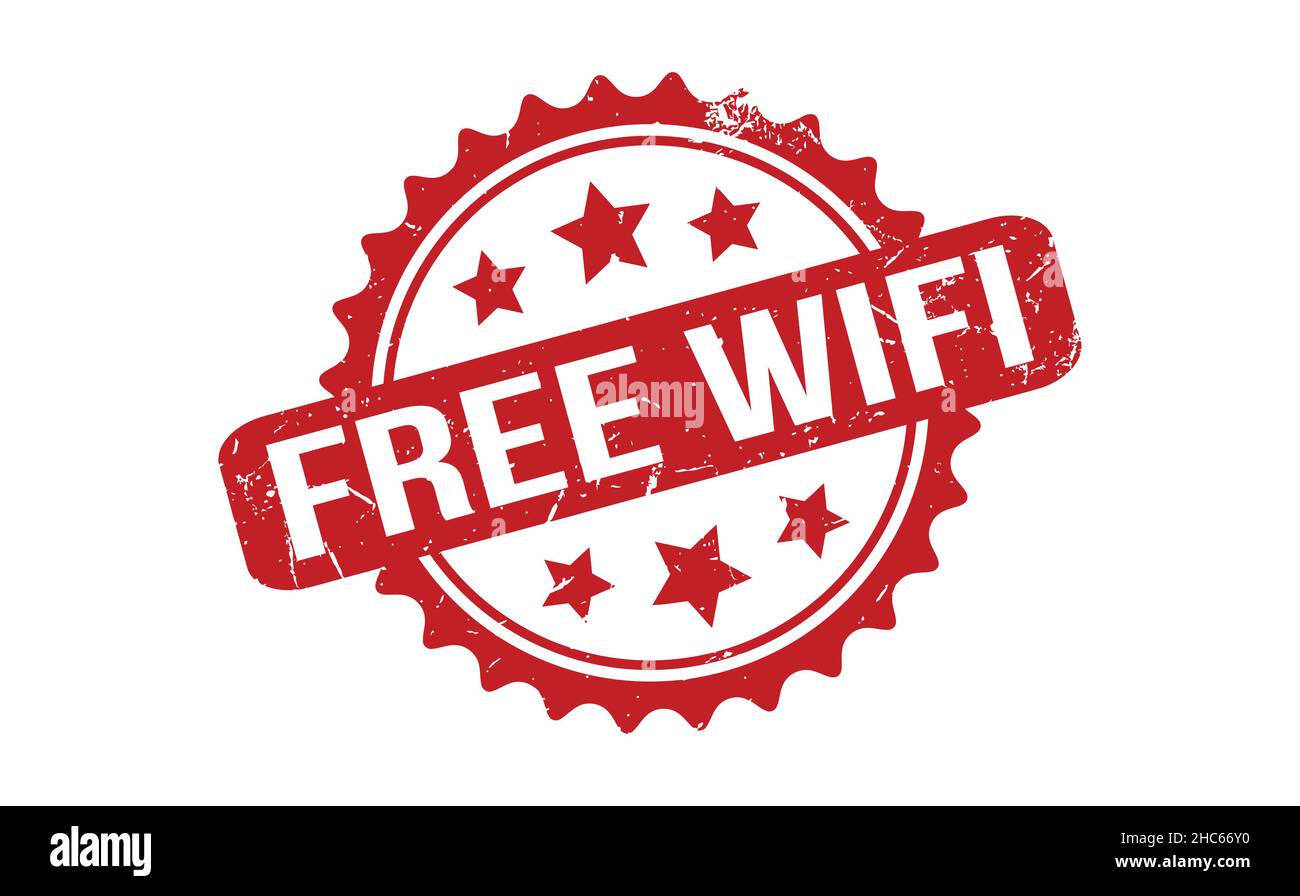 Free Wifi Rubber Stamp. Red Free Wifi Rubber Grunge Stamp Seal Vector ...