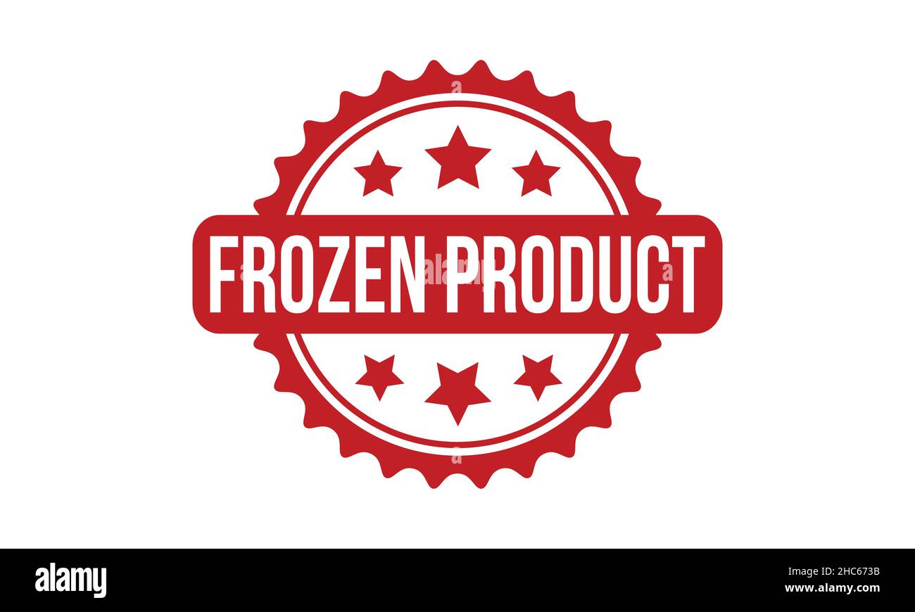 Frozen Product Rubber Stamp. Red Frozen Product Rubber Grunge Stamp ...