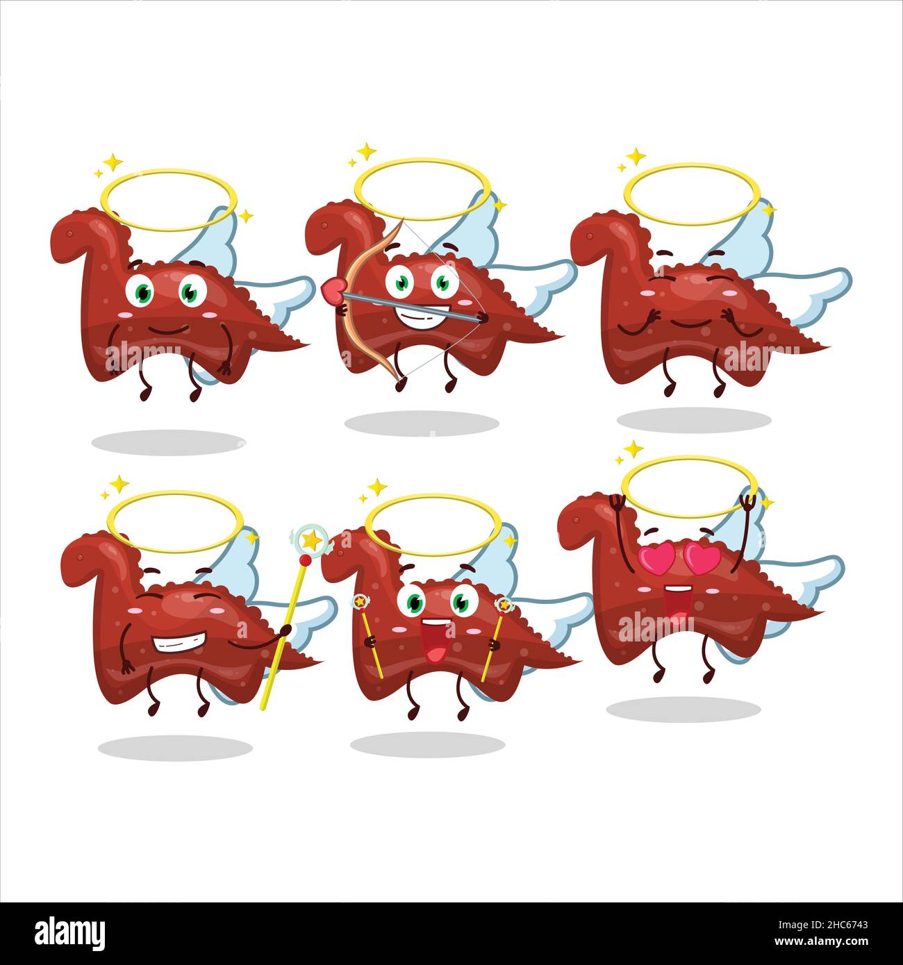 Red Dinosaur Gummy Candy Cartoon Designs As A Cute Angel Character