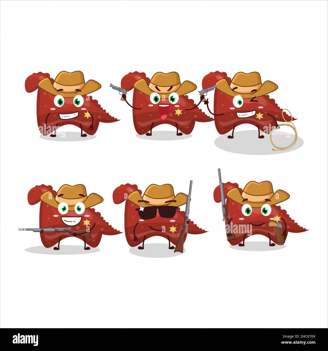 Cool cowboy red dinosaur gummy candy cartoon character with a cute hat ...
