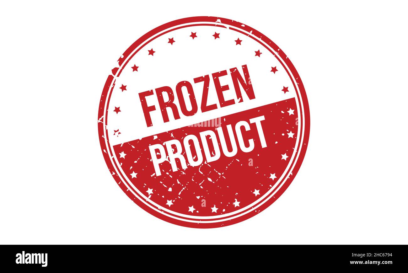 Frozen Product Rubber Stamp. Red Frozen Product Rubber Grunge Stamp ...