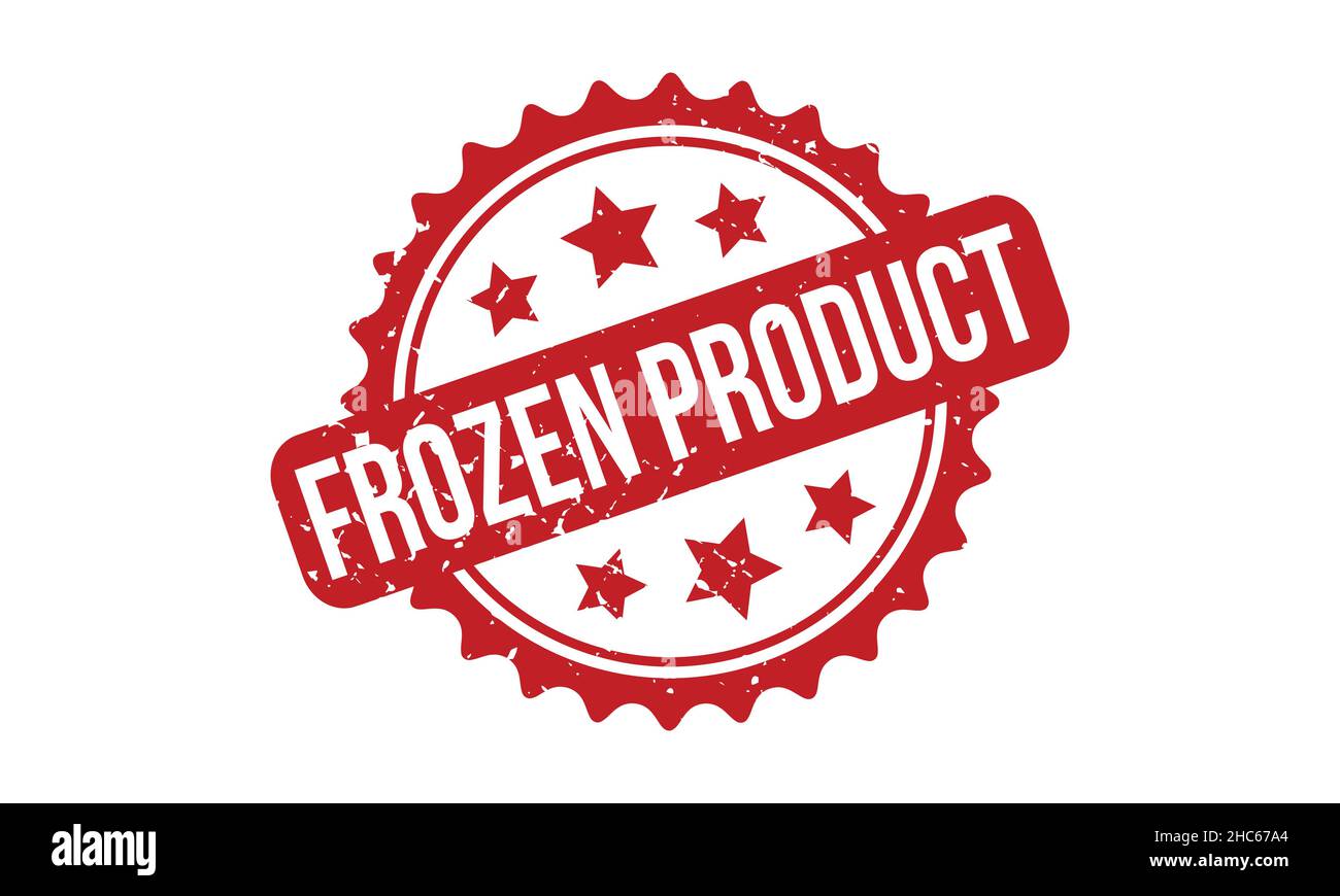 Frozen Product Rubber Stamp. Red Frozen Product Rubber Grunge Stamp ...