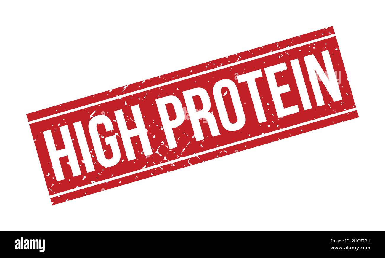 High Protein Rubber Stamp. Red High Protein Rubber Grunge Stamp Seal ...