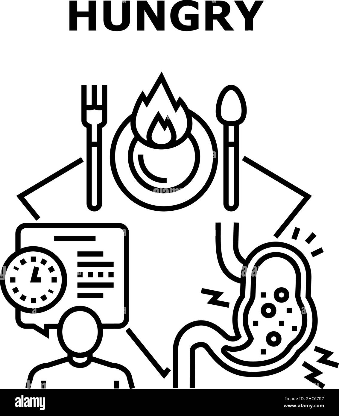 Hungry icon vector illustration Stock Vector Image & Art - Alamy