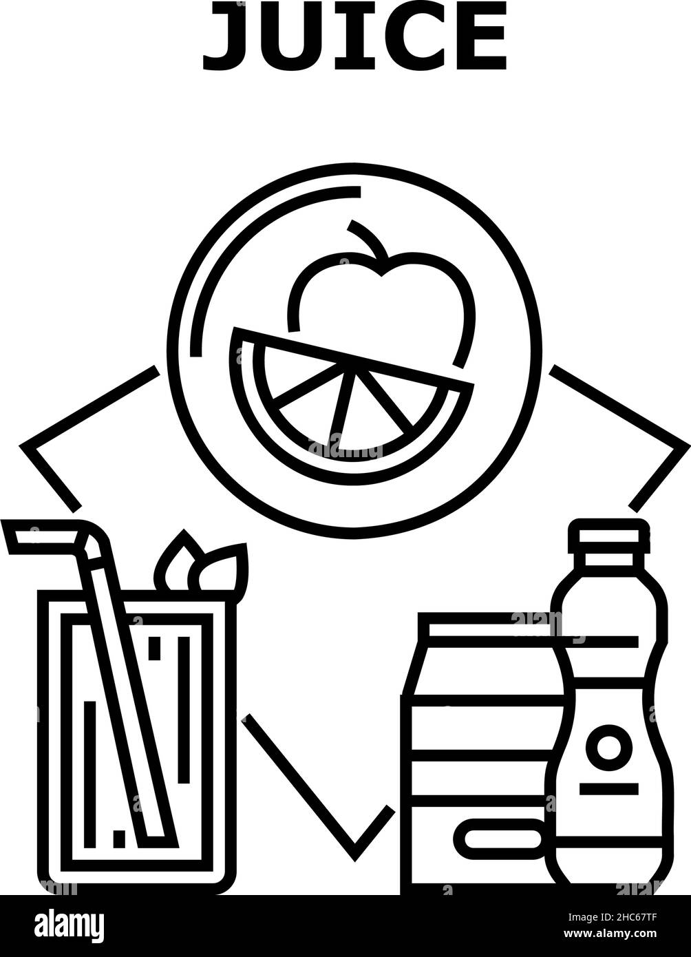 Orange fruit bubble tea Stock Vector Images - Alamy