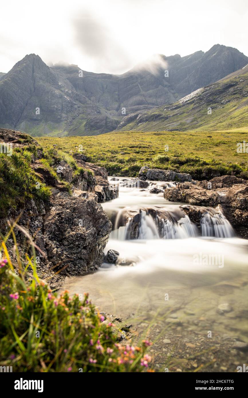 Vertical shot of the nature of Fairy Pools Portree, UK Stock Photo - Alamy