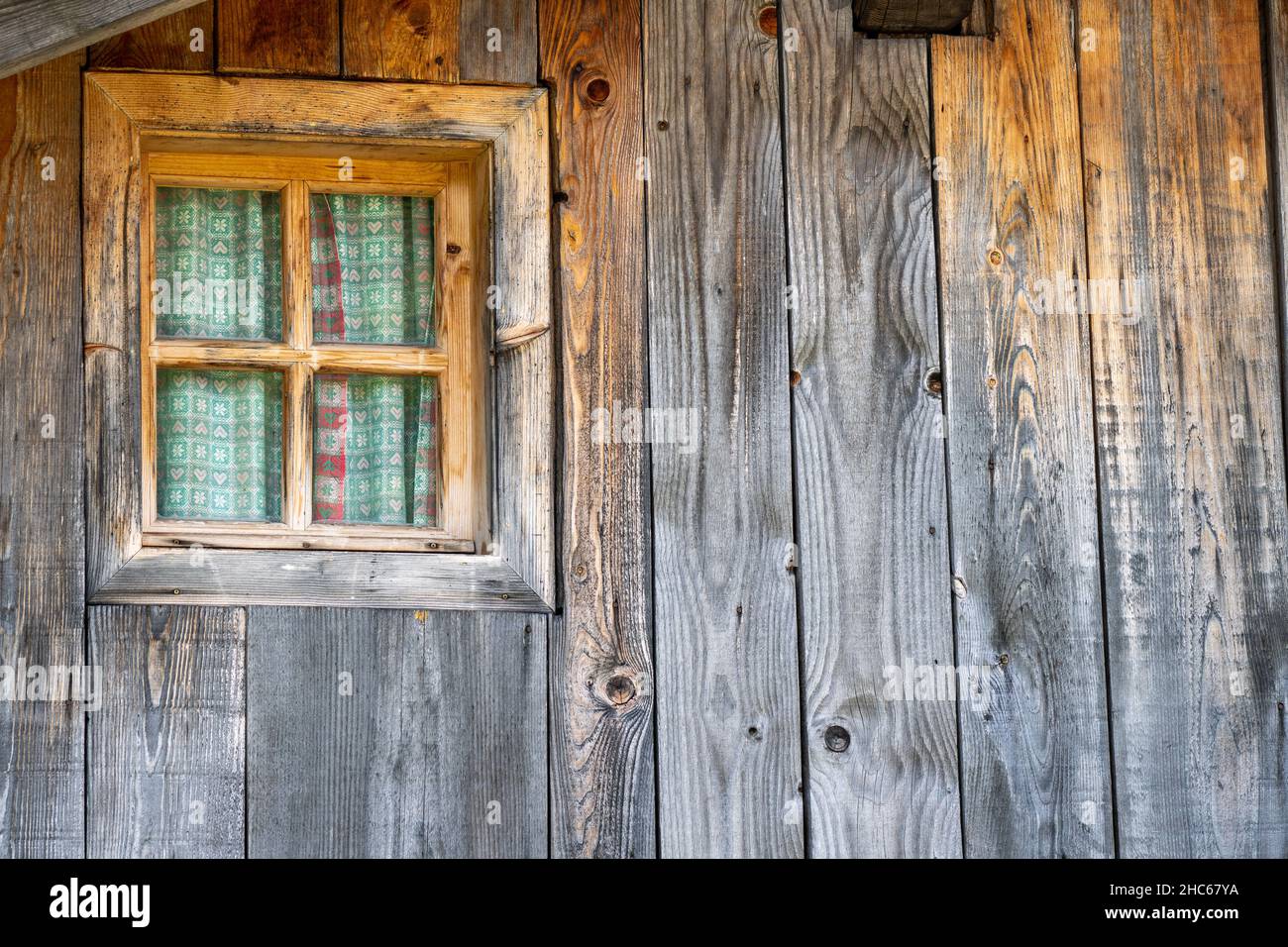 Square old window of an old wooden building Stock Photo - Alamy