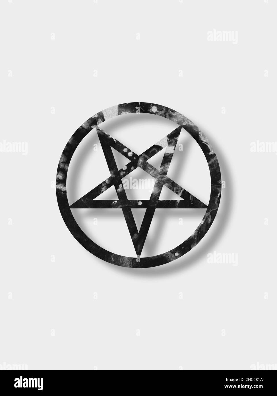 Stylized dark pentagram on a white background. Isolated object. 3D ...