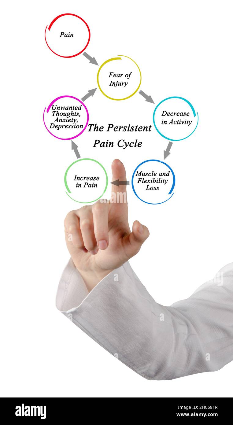 Components of Persistent Pain Cycle Stock Photo - Alamy