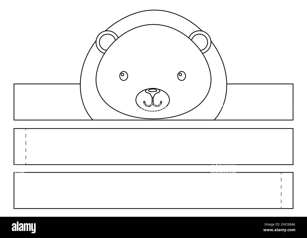 Printable lion paper crown. Diy cut party ribbon template for birthday ...