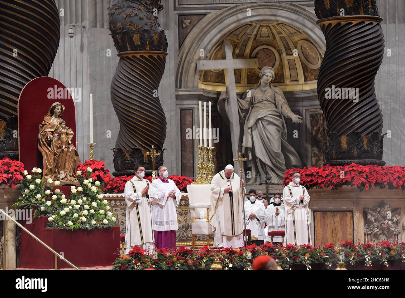 Pope Francis celebrates the Christmas Eve mass at St Peter s Basilica ...
