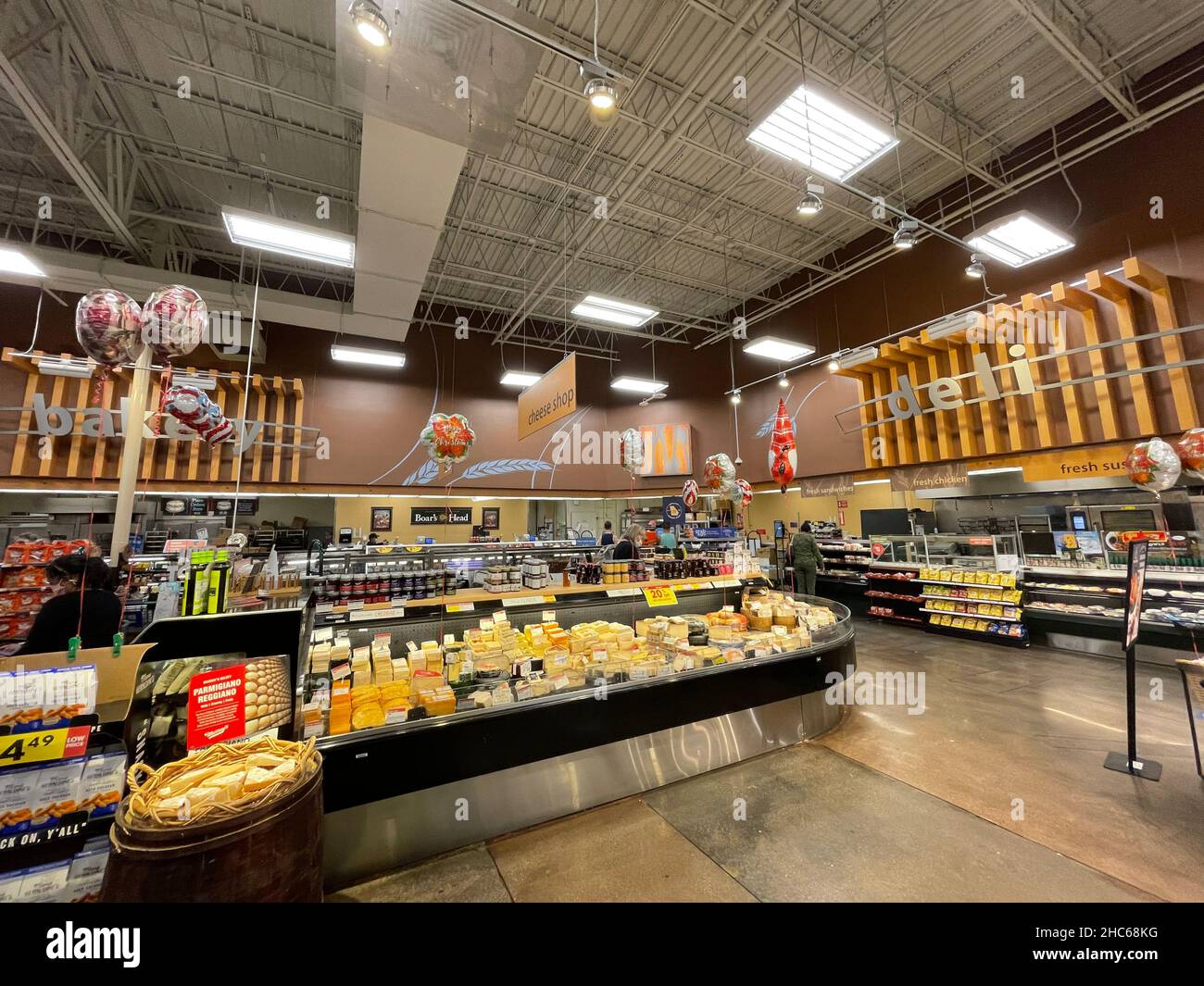 Martinez, Ga USA - 12 23 21: Kroger retail store interior Christmas Eve ...