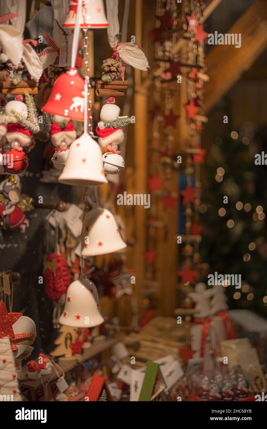 Christmas markets in the north of Italy in a december evening Stock ...