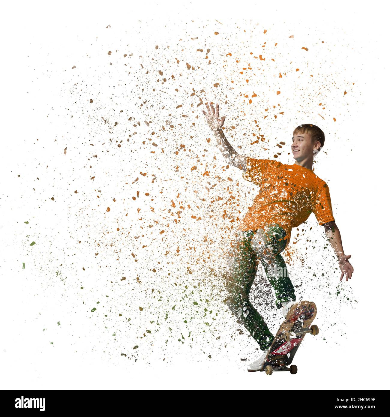 Guy riding skateboard Stock Photo - Alamy