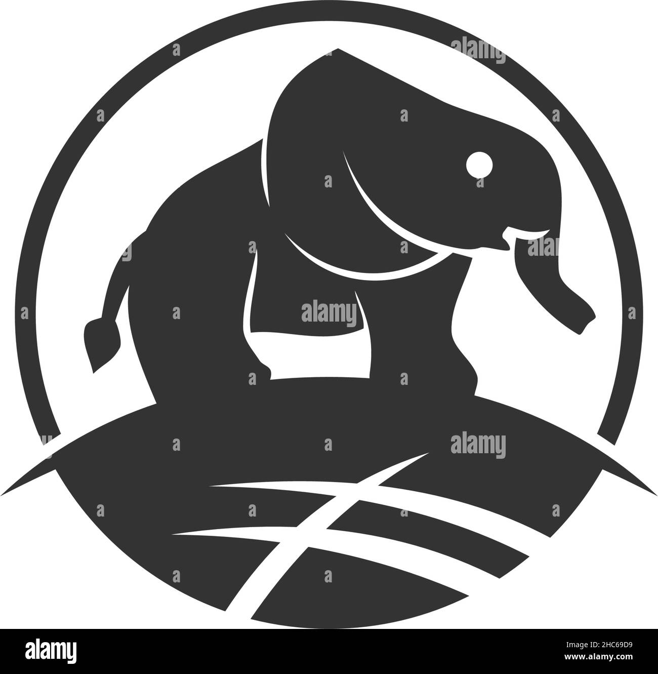 Elephant Earth Illustration Icon Brand Isolated Stock Vector Image ...