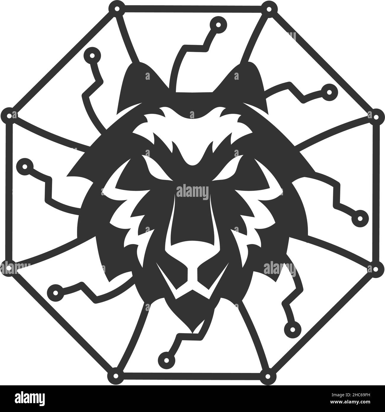 Wolf tech logo hi-res stock photography and images - Alamy
