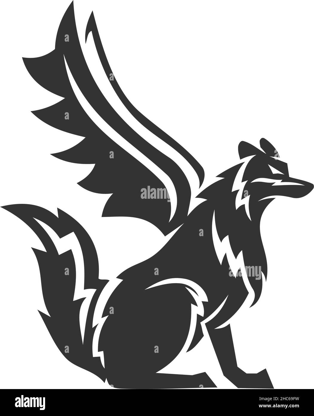 wolf wing Illustration Icon Brand Isolated Stock Vector Image & Art - Alamy