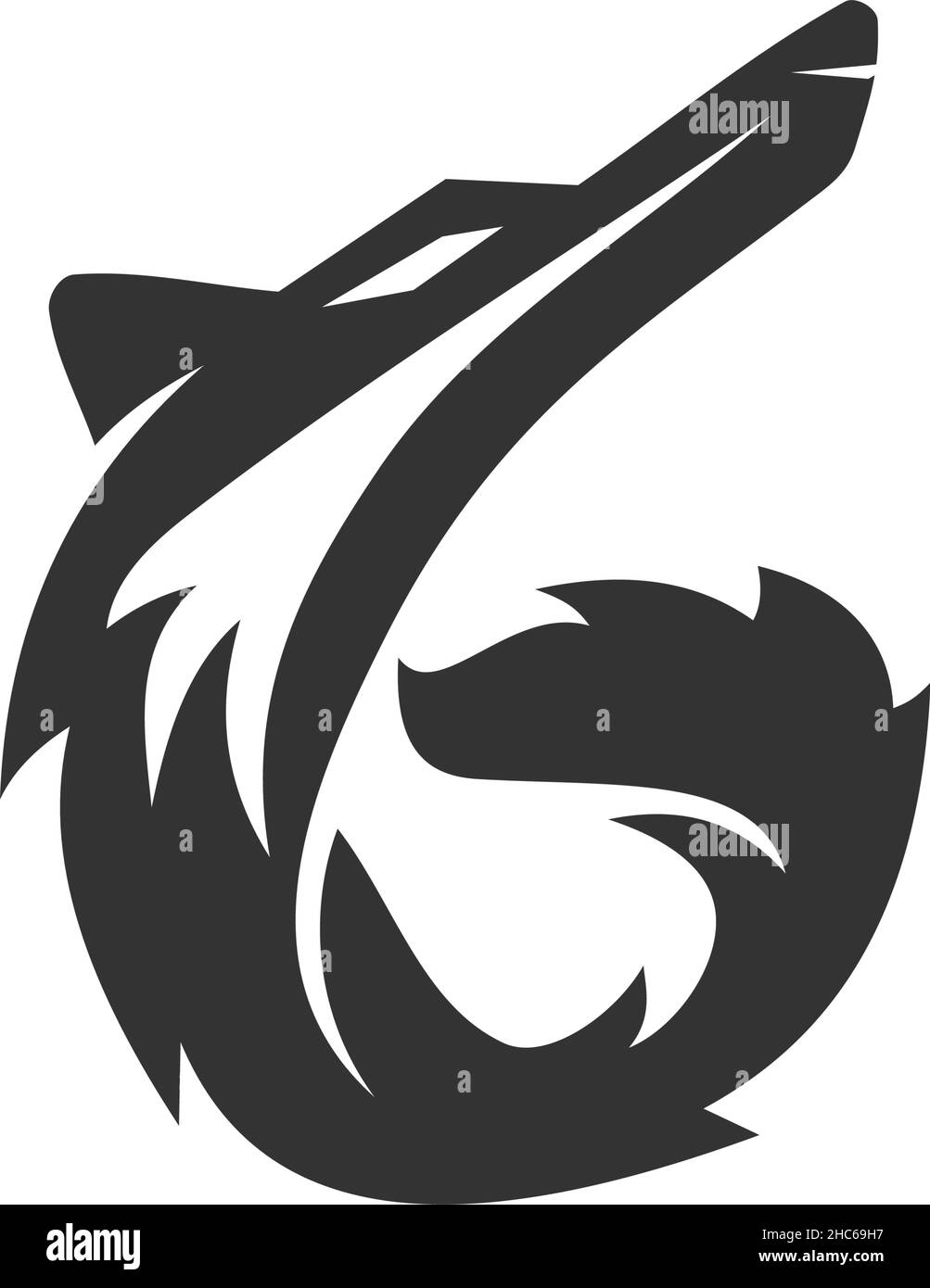 Wolf initial G Illustration Icon Brand Isolated Stock Vector Image ...