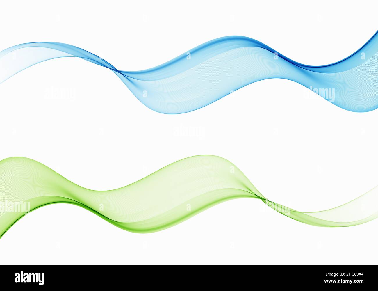 Soft bright colorful web borders layout set. Blue and green wave ...