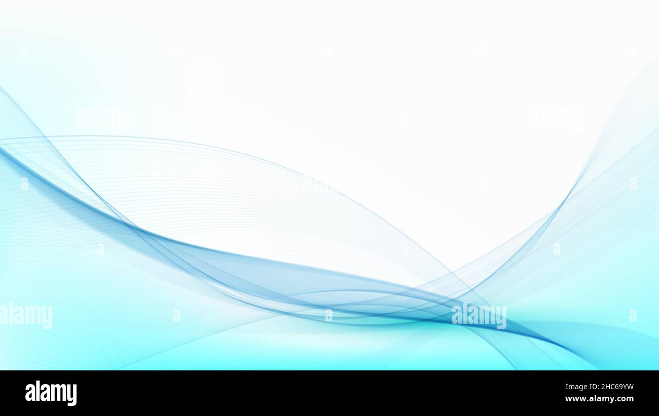 Abstract transparent flow of blue waves.Blue lines vector background ...