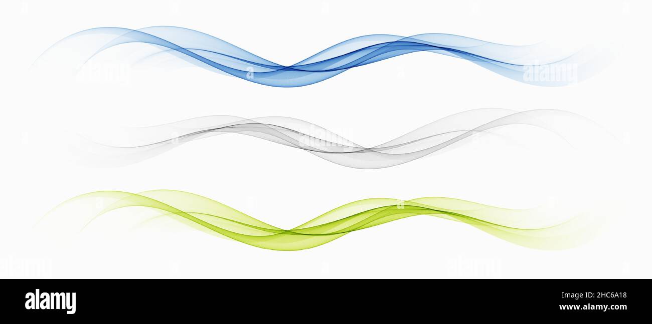 Waved design element Colored wavy design elements. Stream of ...