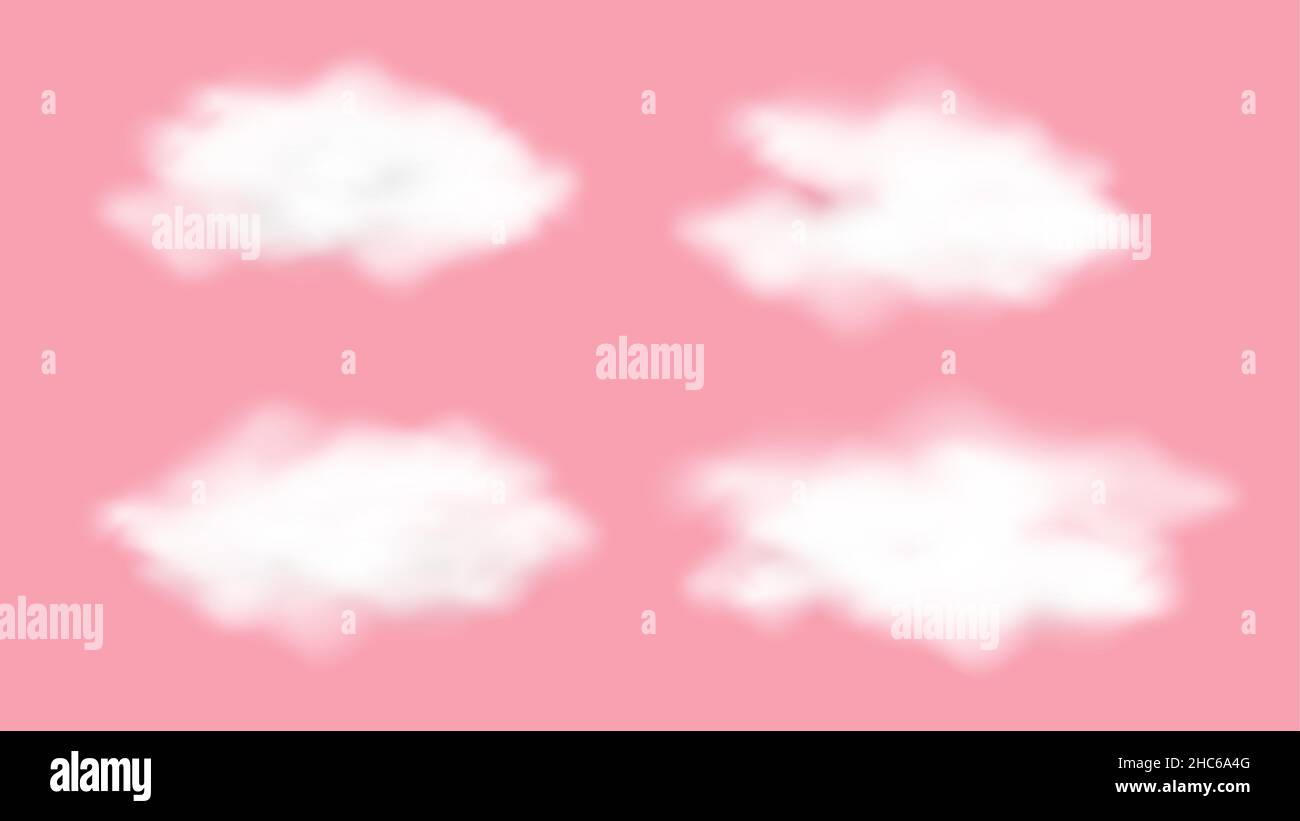 Set of realistic pink clouds, Clouds sky background for your design ...