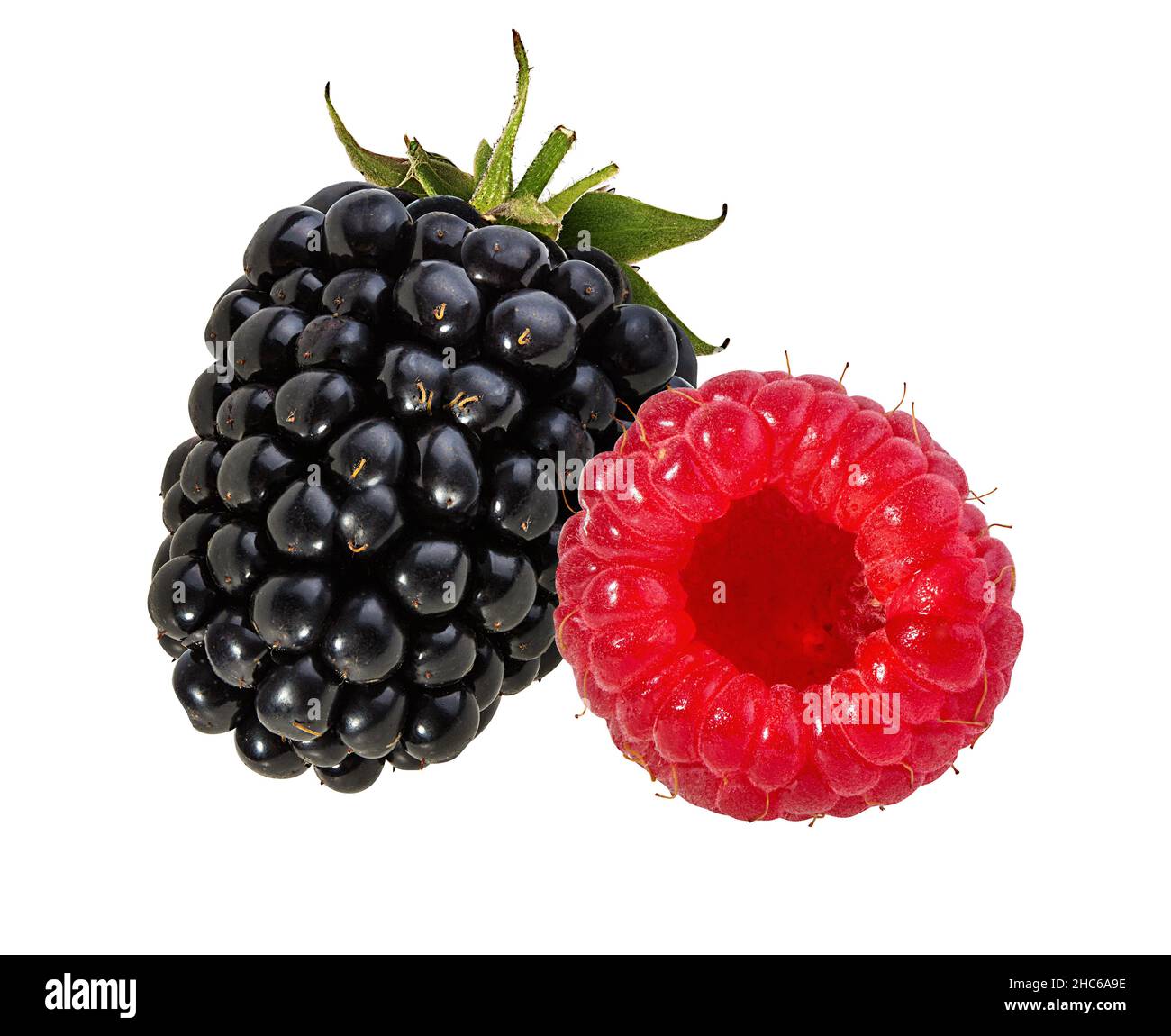 Blackberry and raspberries isolated on white background Stock Photo - Alamy