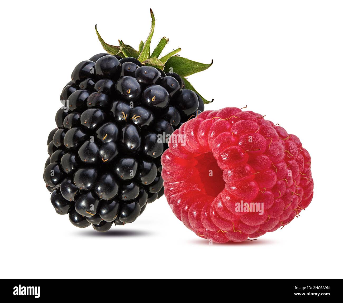 Blackberry and raspberries isolated on white background Stock Photo - Alamy