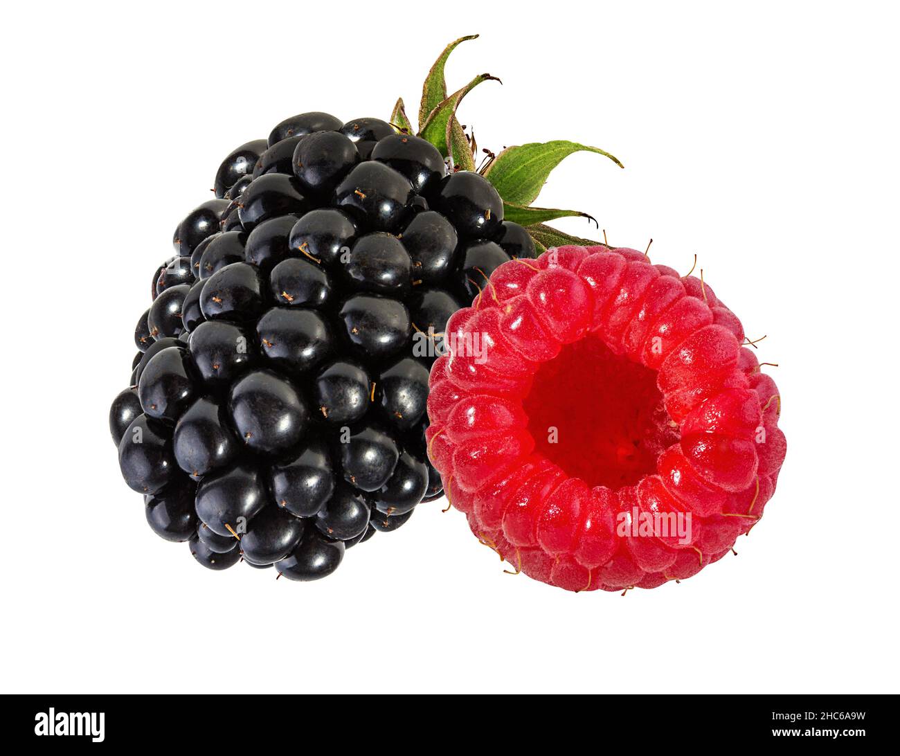 Blackberry and raspberries isolated on white background Stock Photo - Alamy