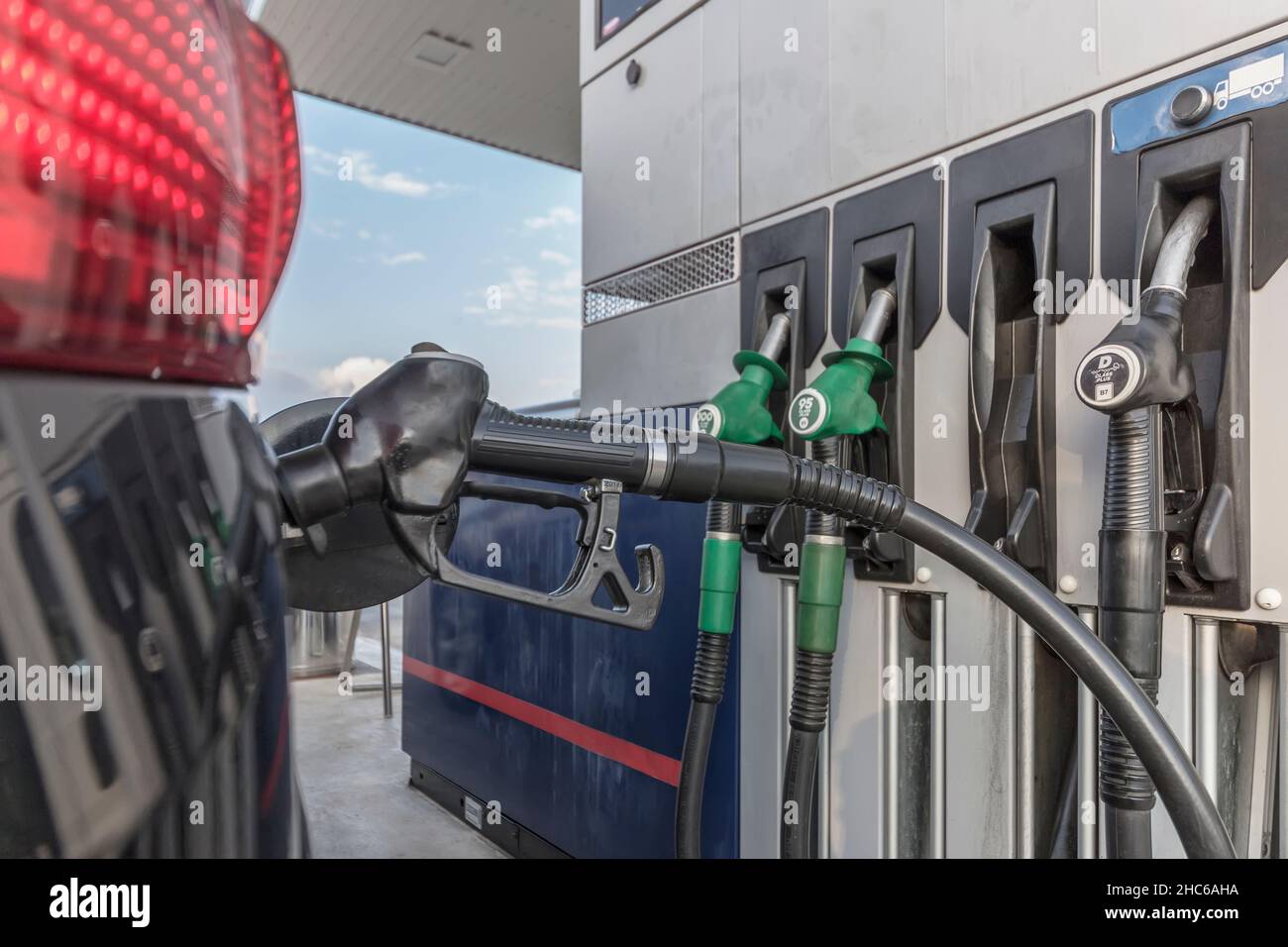 refueling the car on petrol station Stock Photo - Alamy