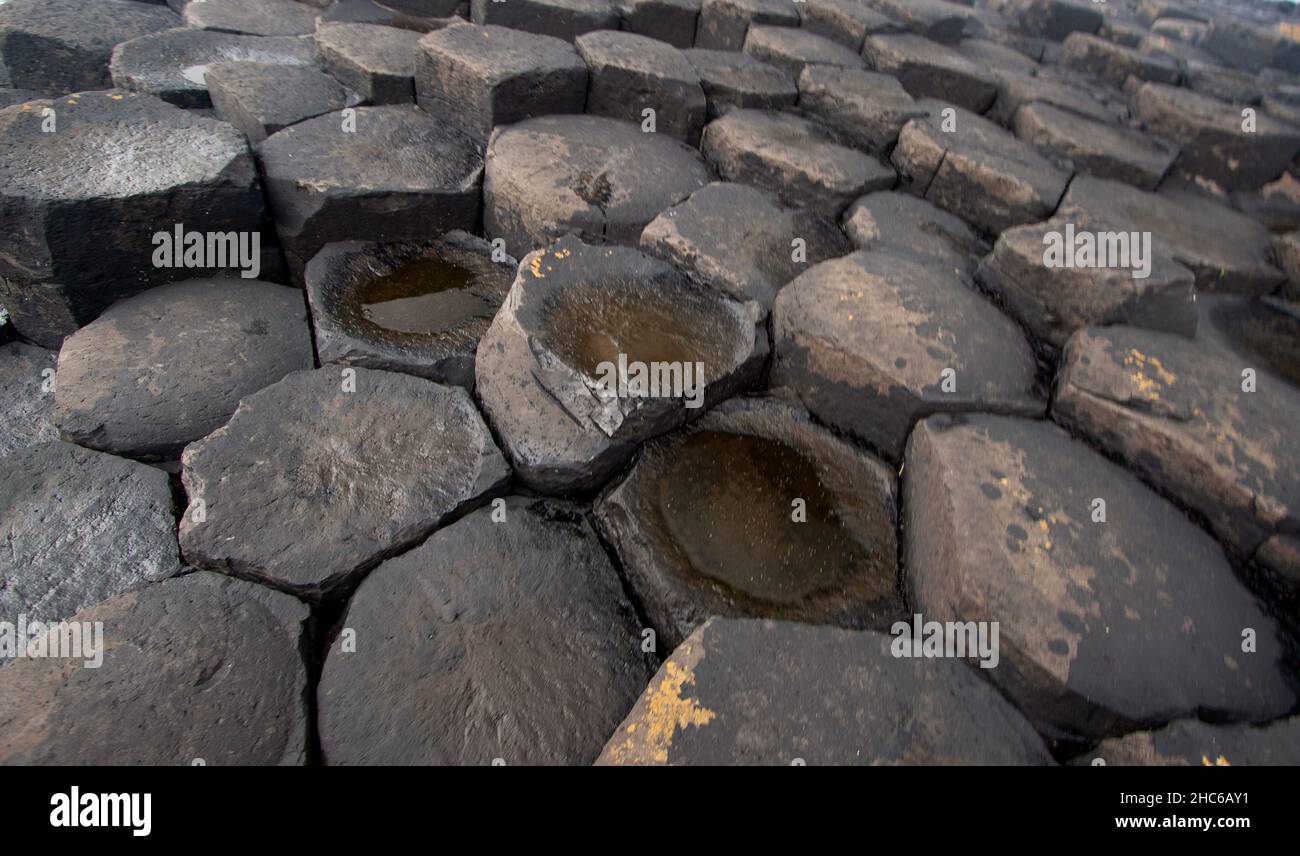 Basalt Columns Tumbling Down Into The Atlantic Ocean High Resolution ...