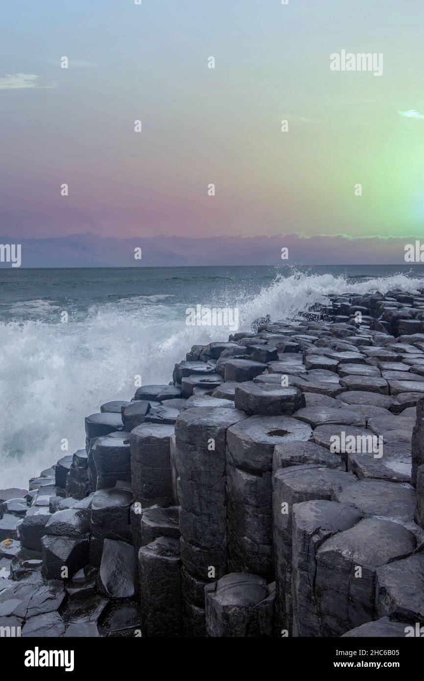 Northern Ireland Sea Coast Sunset, Antrim landscapes, Giants of ...