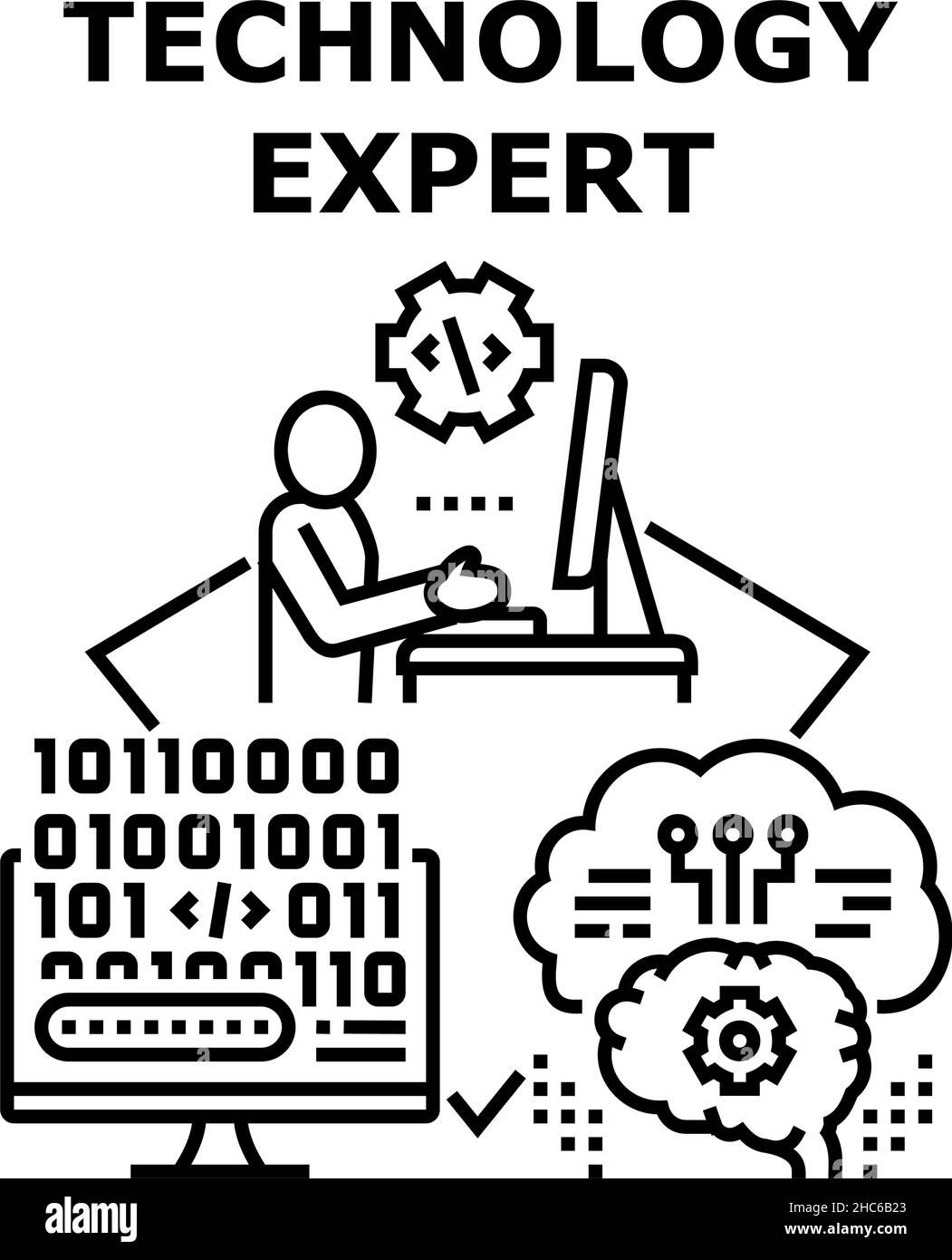 High tech job knowledge Stock Vector Images - Alamy