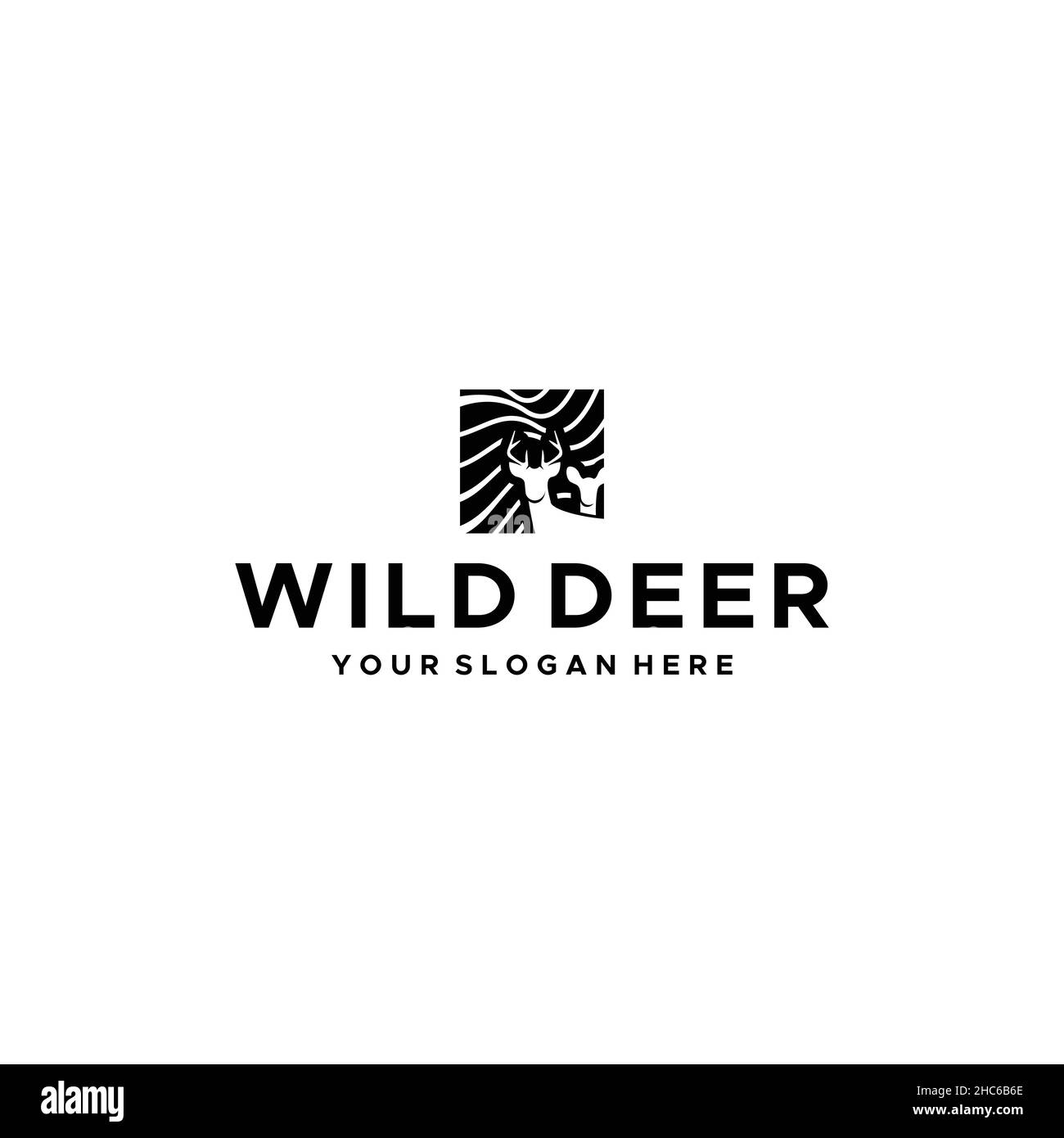 Minimalist design WILD DEER antlers logo design Stock Vector Image ...