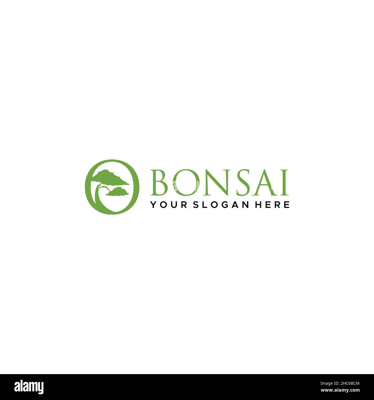 Modern BONSAI Plants Leaf Stalk Branch logo design Stock Vector Image ...