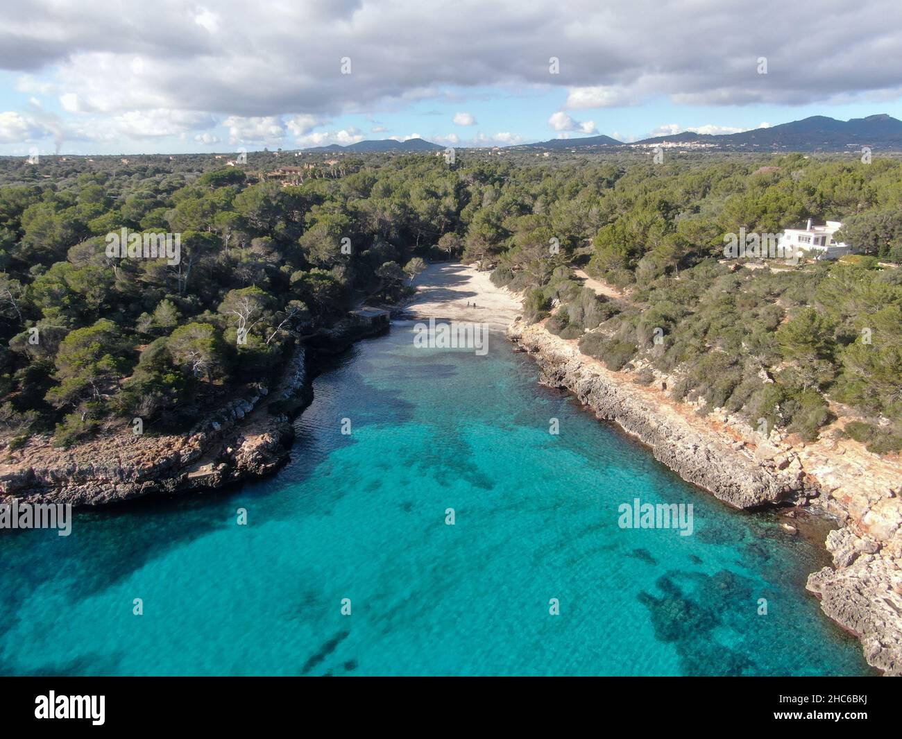 beautiful panoramic view of a beach in the seacost of the island of ...