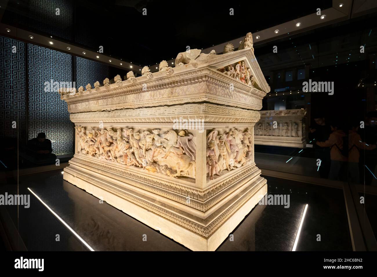 The Alexander Sarcophagus in Istanbul Archaeology Museum Stock Photo ...