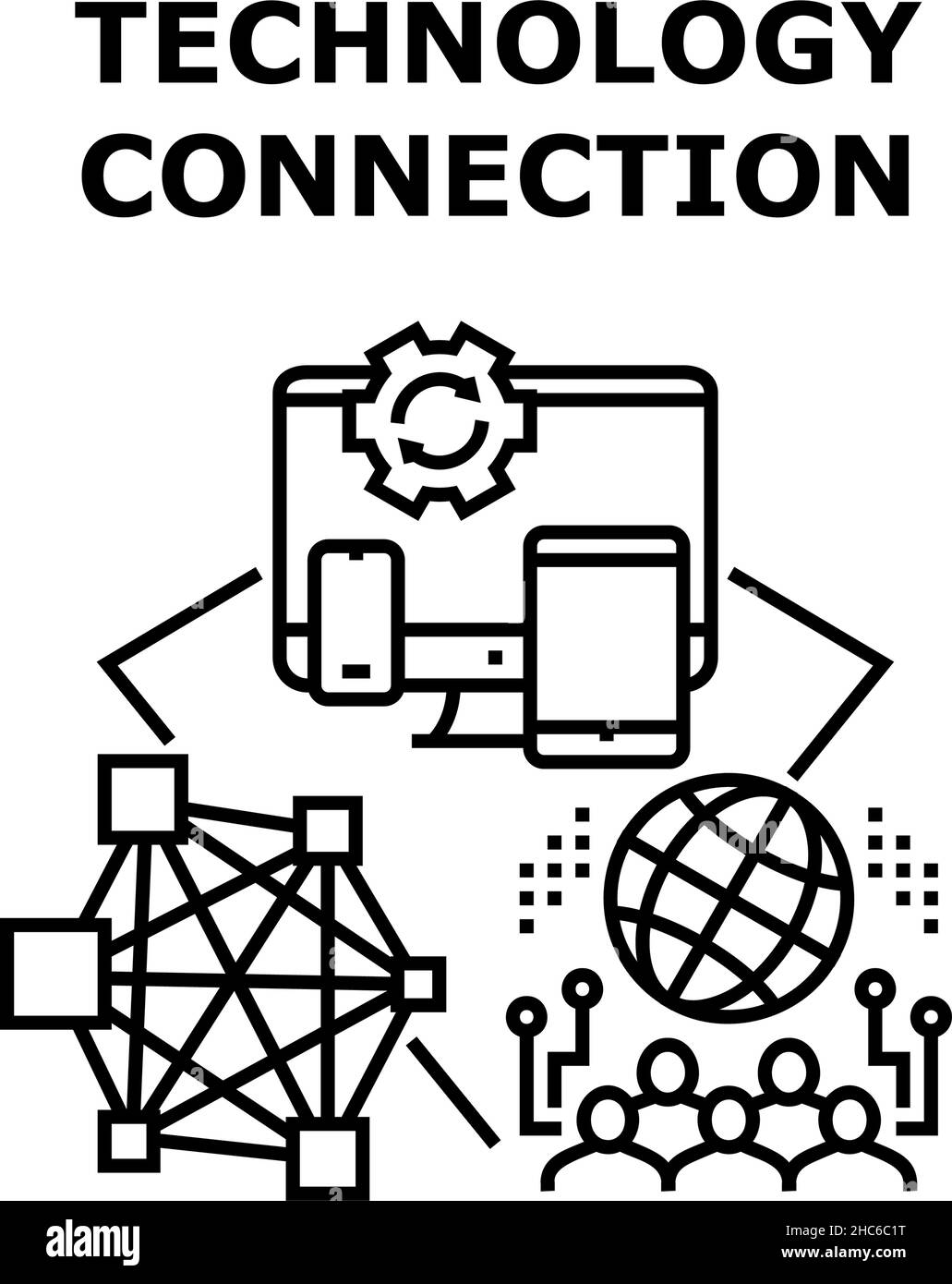 Technology connection icon vector illustration Stock Vector Image & Art ...