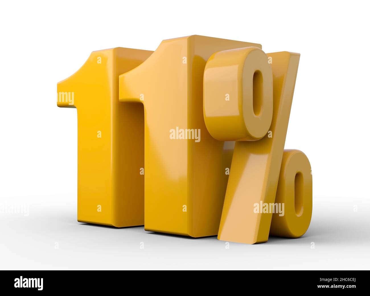 11% 3d illustration. Orange eleven percent special offer on white ...