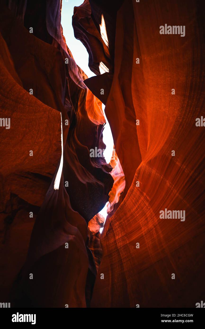 Mesmerizing view of an antelope canyon with smooth walls with beautiful ...