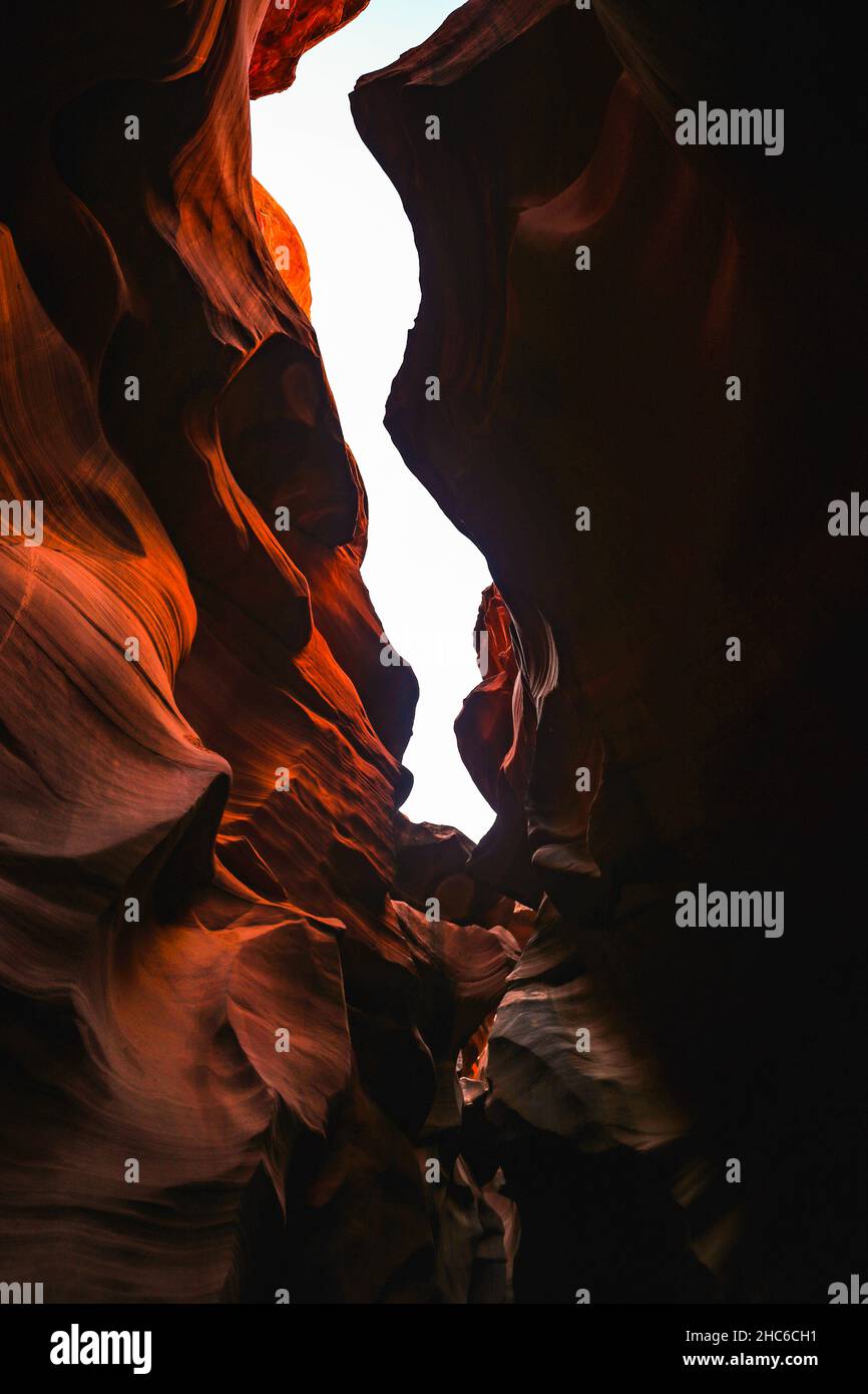 Mesmerizing view of an antelope canyon with smooth walls with beautiful ...