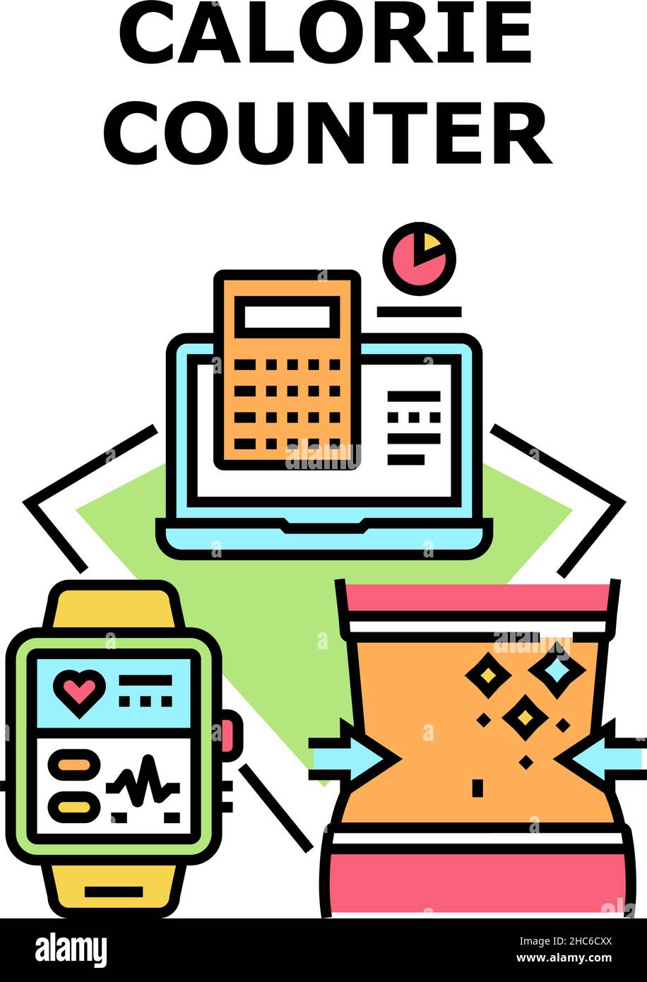 Calorie counter health diet Stock Vector Images - Alamy
