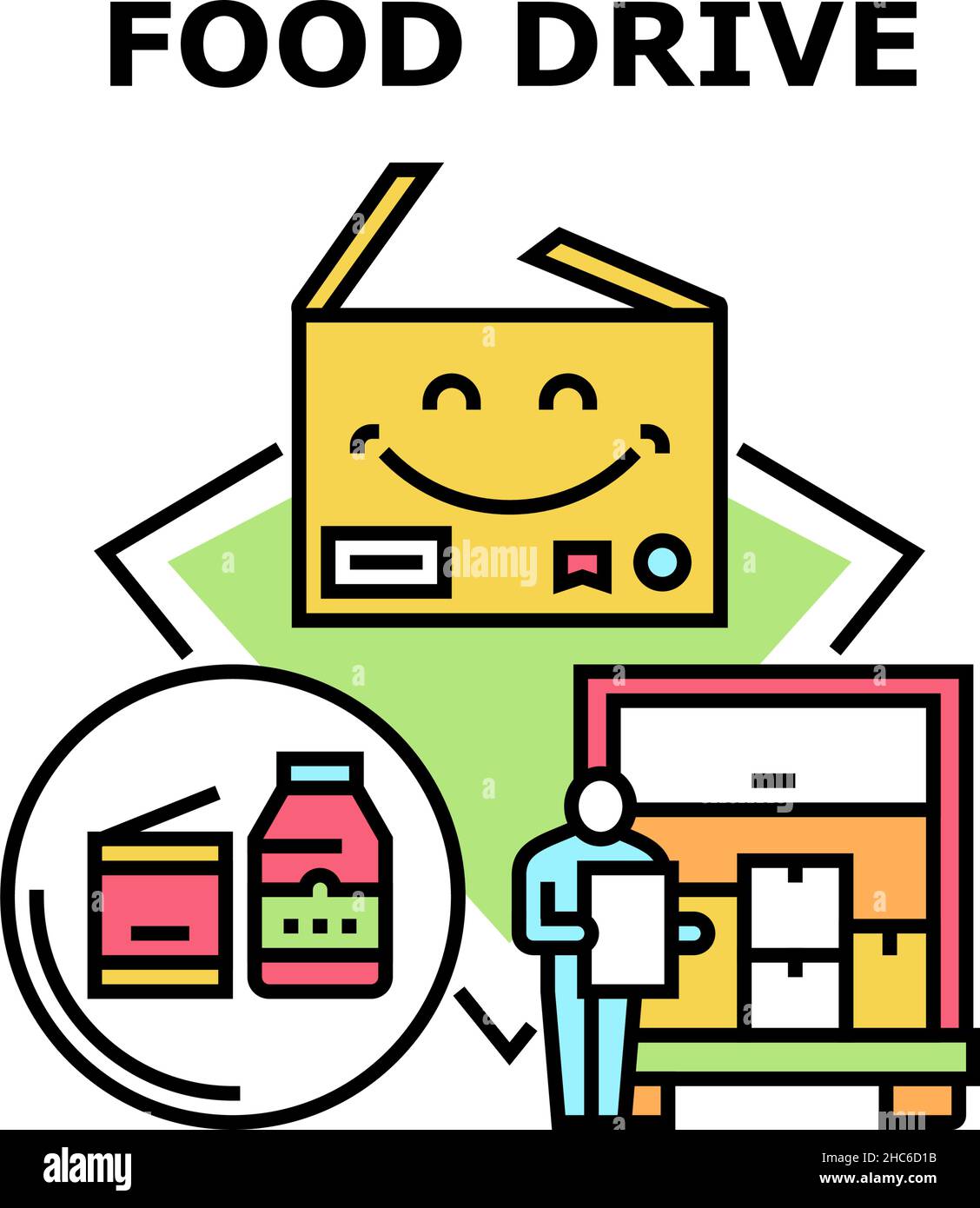 Food donation drive volunteer Cut Out Stock Images & Pictures - Alamy