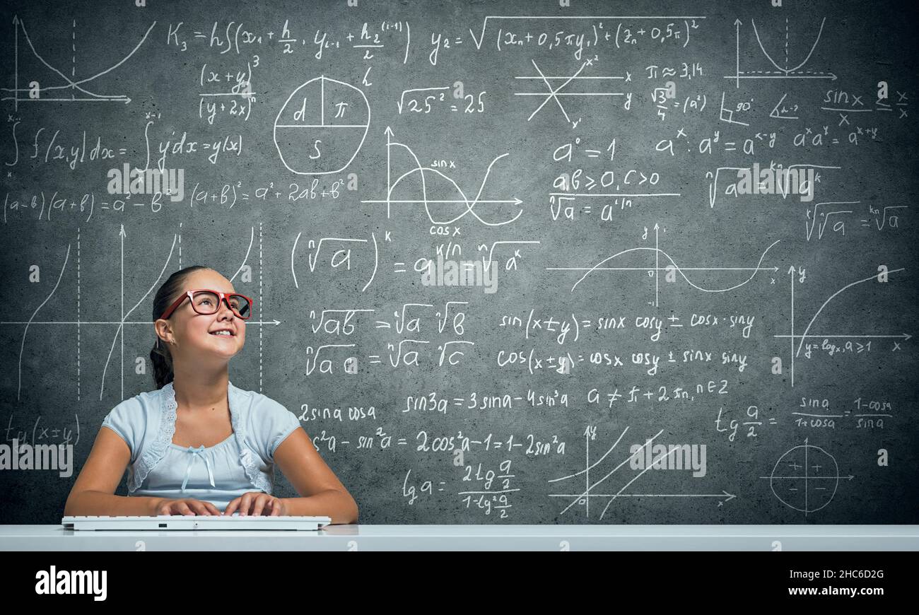Little school genius Stock Photo - Alamy