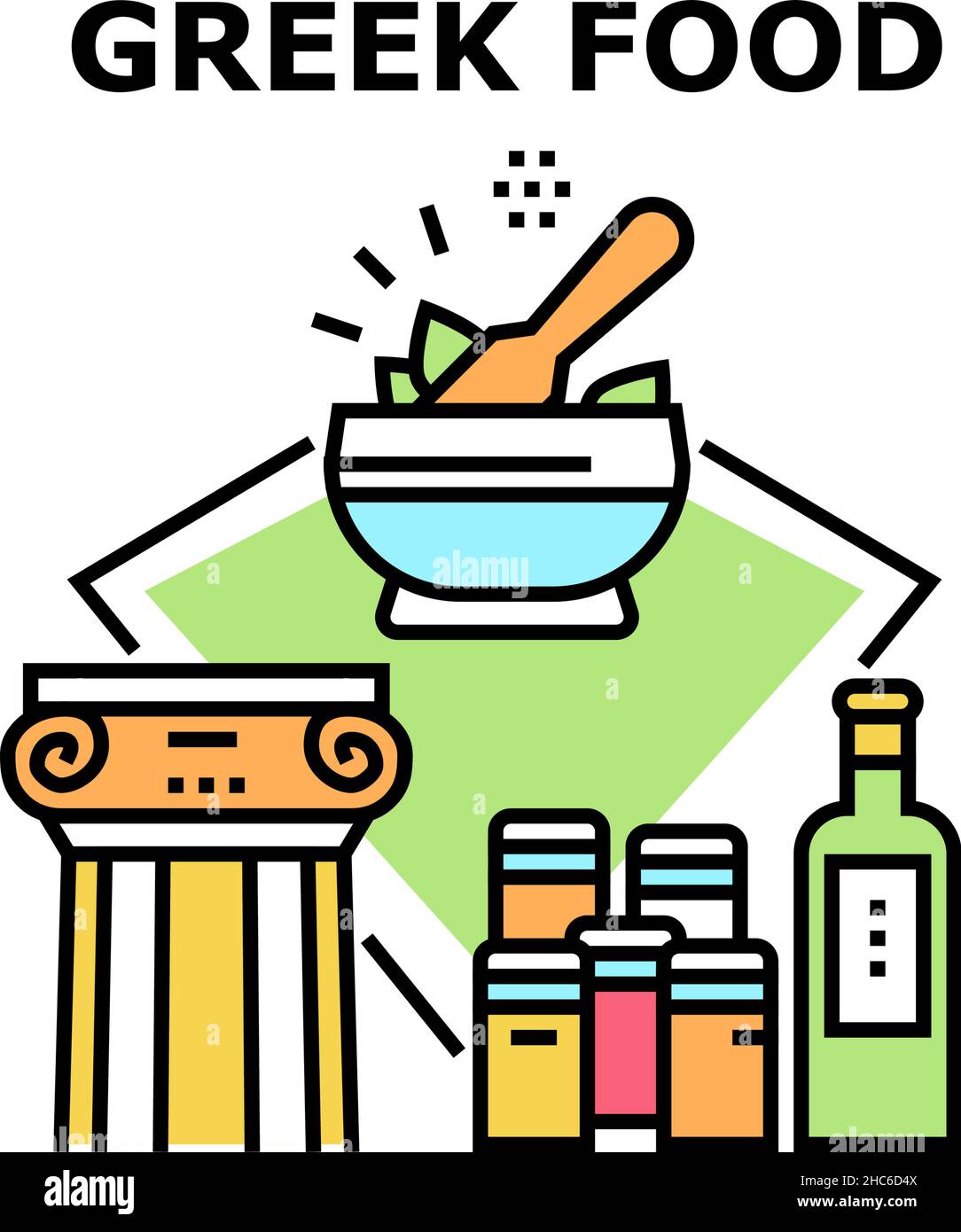 Greek food icons vector illustrations Stock Vector Image & Art - Alamy