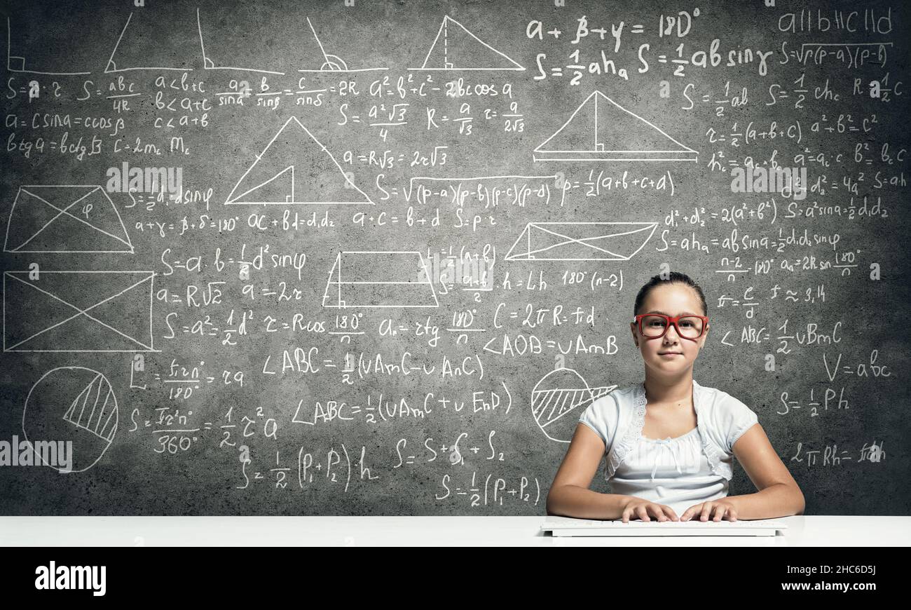 Little school genius Stock Photo - Alamy